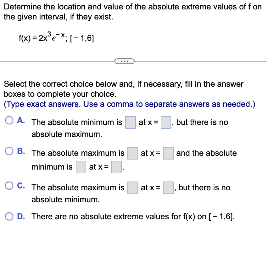Solved Determine the location and value of the absolute | Chegg.com