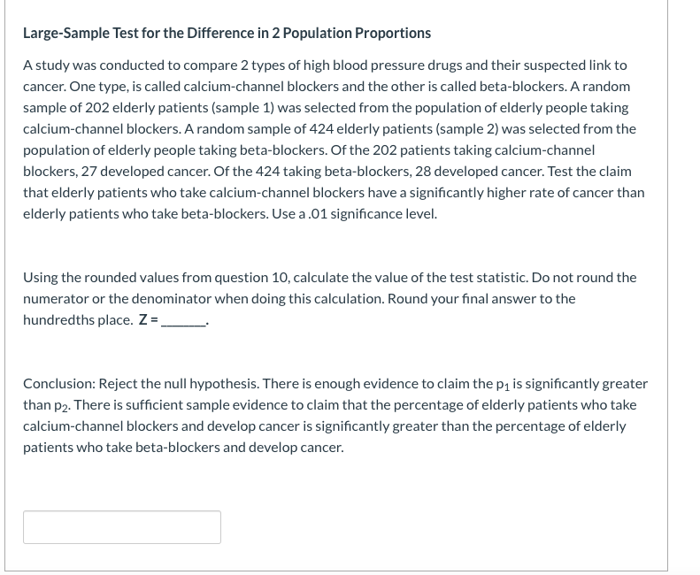 Solved Large-Sample Test for the Difference in 2 Population | Chegg.com