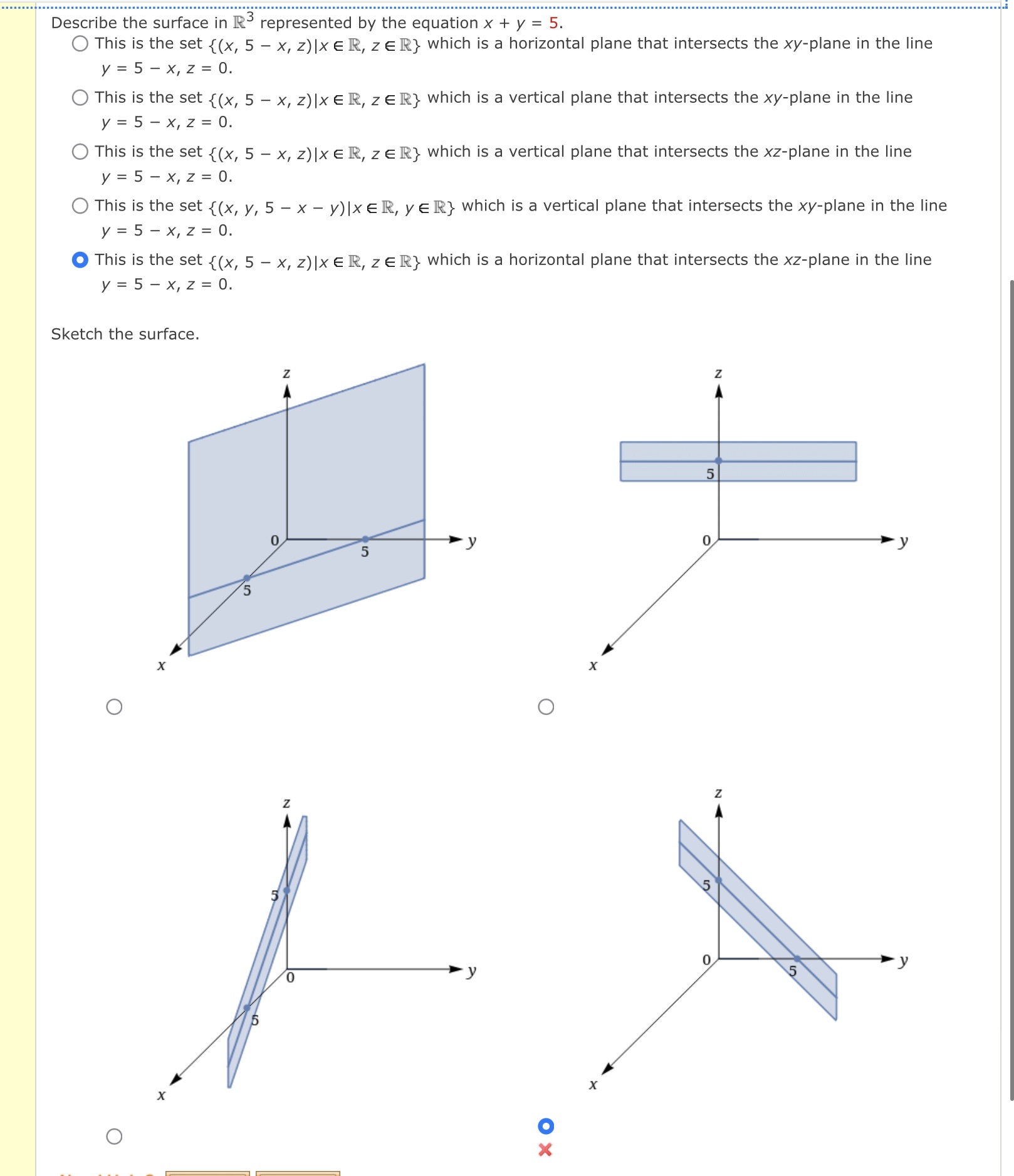 Solved Describe the surface in R3 represented by the | Chegg.com