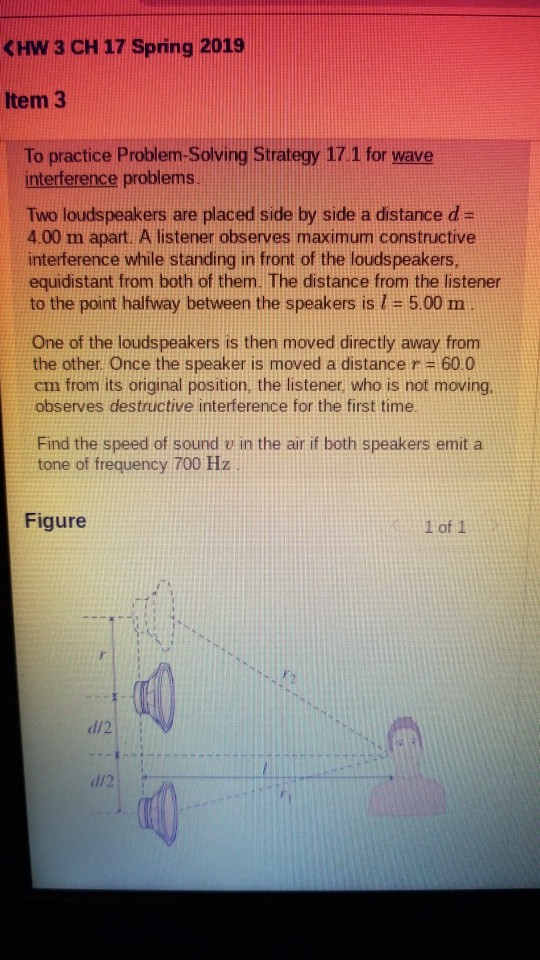 Solved Part C Find v, the speed of the sound waves in | Chegg.com