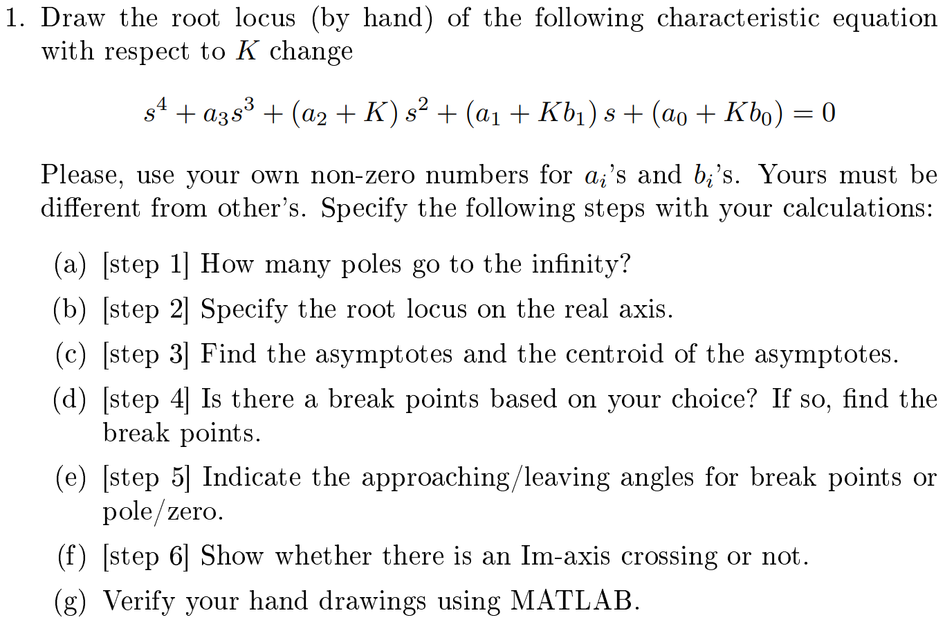 Draw the root locus (by hand) of the following | Chegg.com