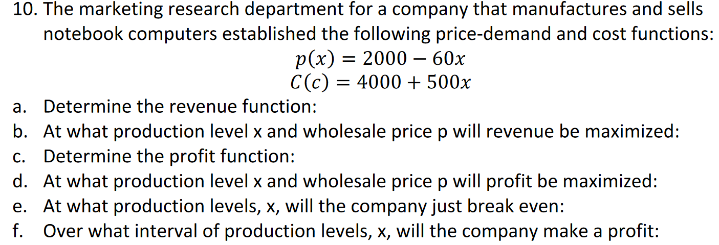 Solved 10. The marketing research department for a company | Chegg.com