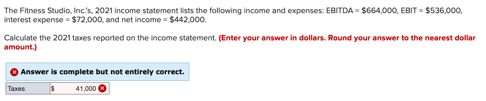 Solved The Fitness Studio, Inc.'s, 2021 income statement | Chegg.com