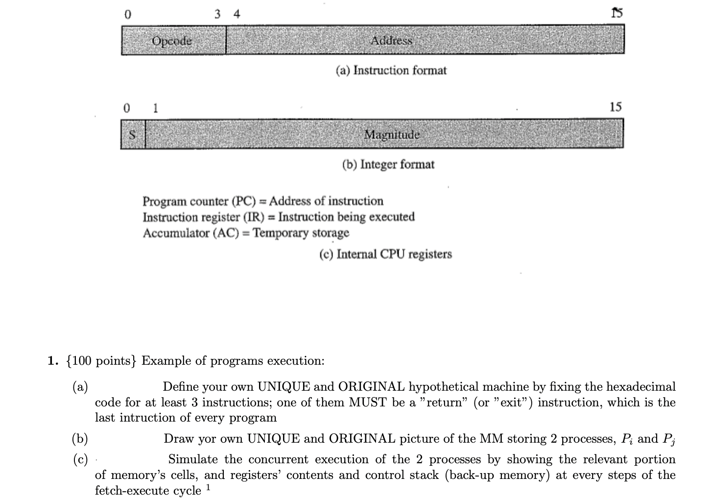 Solved A Instruction Format B Integer Format Program 9772