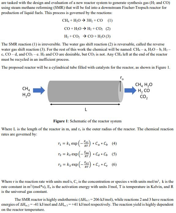1.A 1-D model of the reactor As a first pass model of | Chegg.com