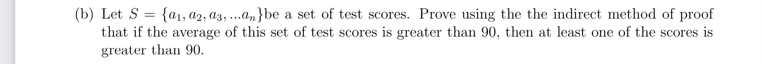Solved (b) Let S = {a1, A2, A3, ...An}be a set of test | Chegg.com
