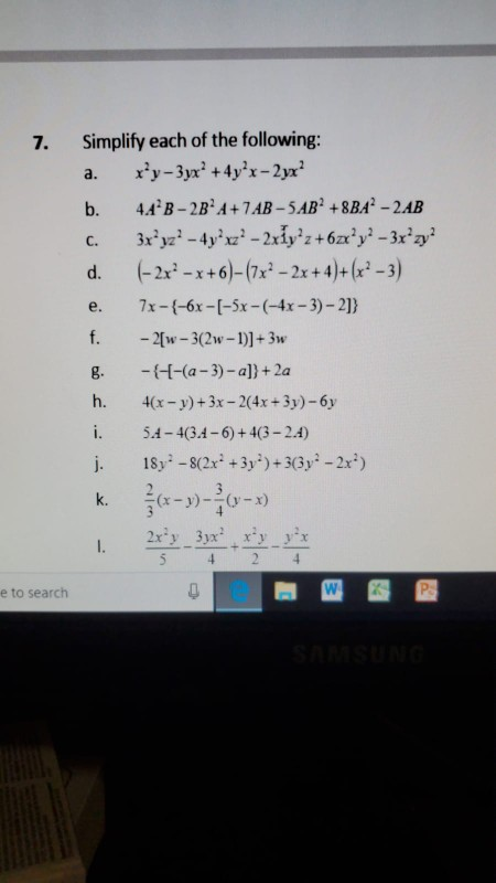 Solved Simplify each of the following: xy-3yx+4y'x-2yx2 7. | Chegg.com