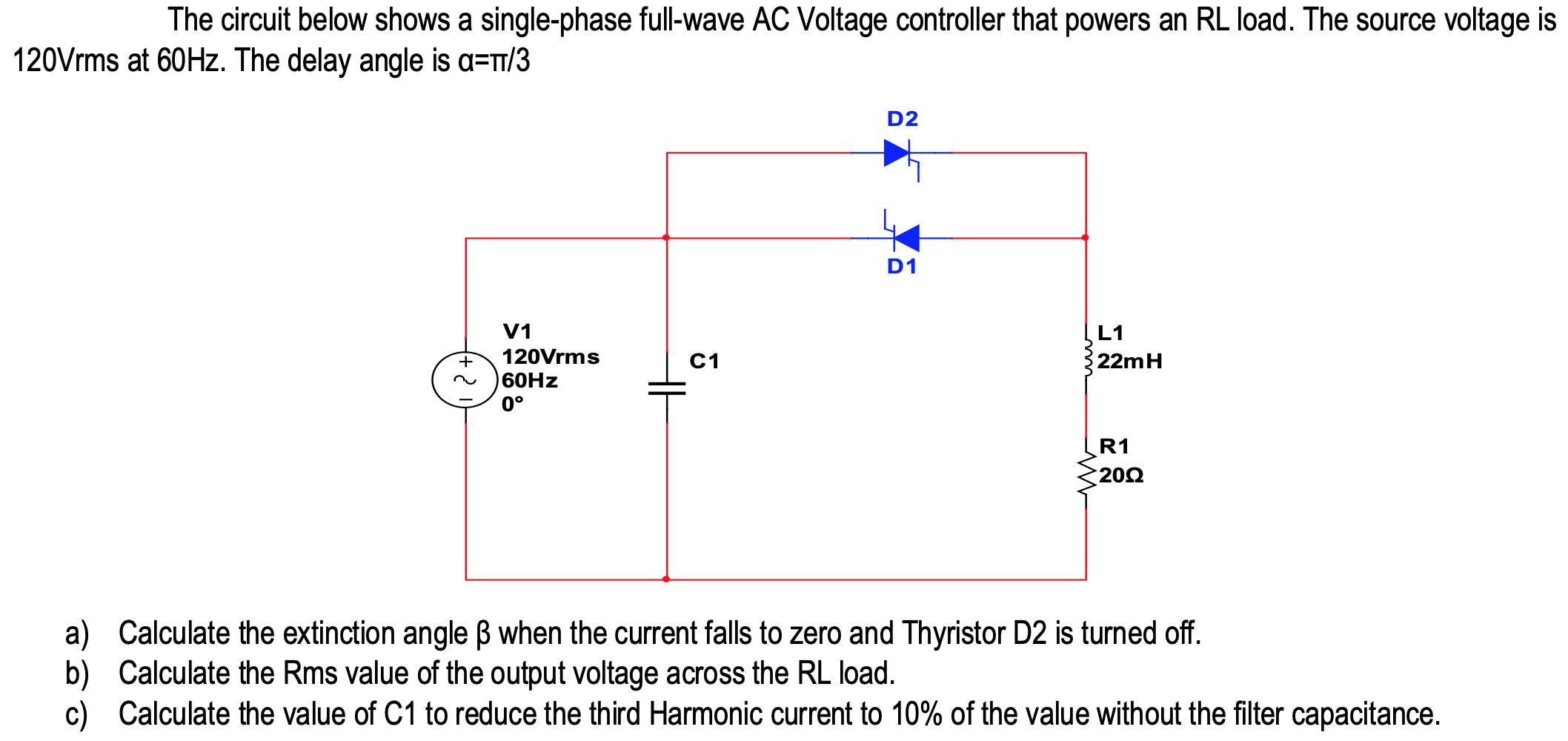 Solved The circuit below shows a single-phase full-wave AC | Chegg.com