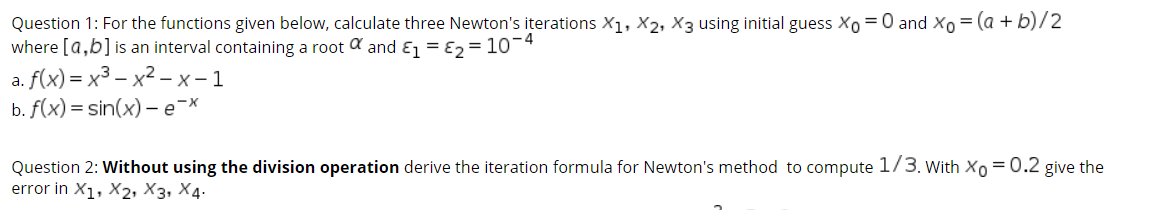 Solved Question 1: For the functions given below, calculate | Chegg.com