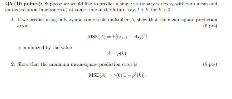 Solved Q5 10 Points Suppose We Would Like To Predict A 