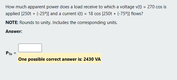 Solved How much apparent power does a load (40