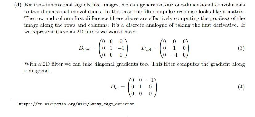 (d) For two-dimensional signals like images, we can | Chegg.com