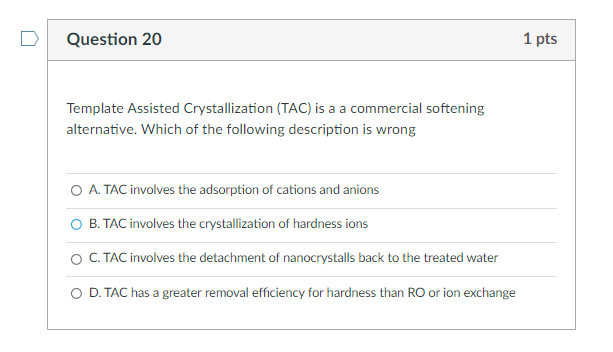 Solved Question 20 1 pts Template Assisted Crystallization | Chegg.com