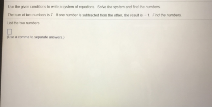 Solved Use the given conditions to write a system of | Chegg.com