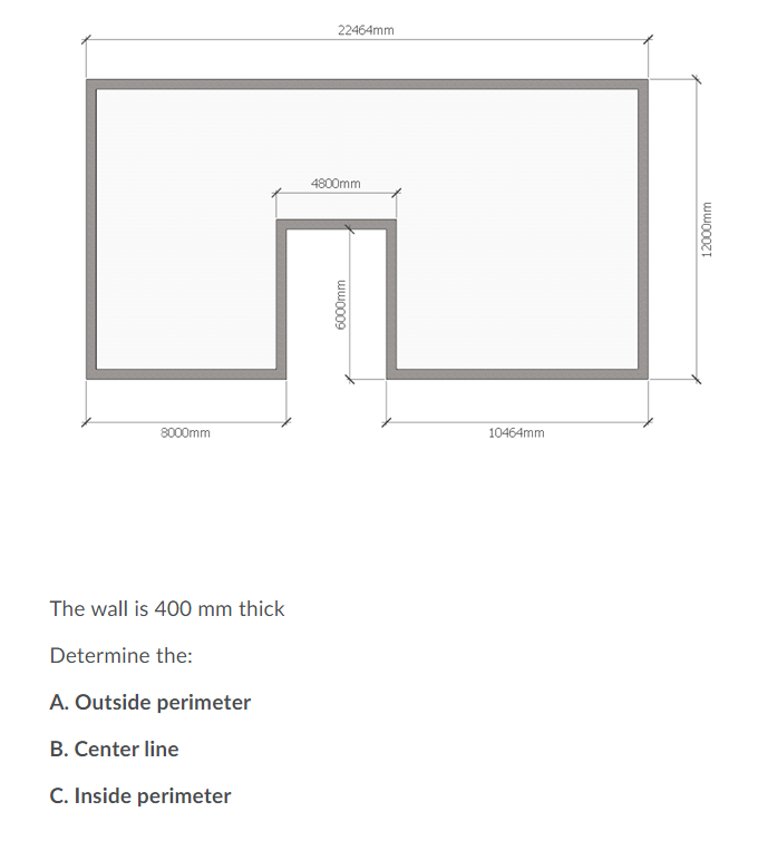 Solved 22464mm 4800mm 12000mm 6000mm 8000mm 10464mm The wall | Chegg.com