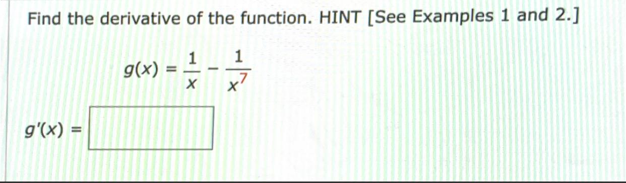 Solved Find the derivative of the function. HINT [See | Chegg.com