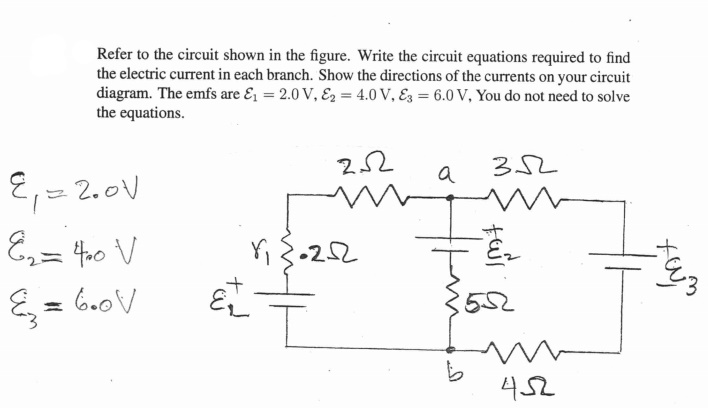Solved Refer to the circuit shown in the figure. Write the | Chegg.com