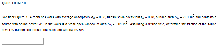 Solved Consider Figure 3. A room has walls with average | Chegg.com