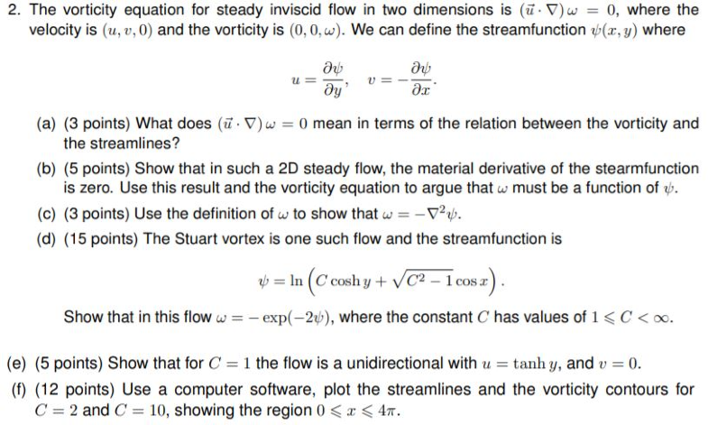 2. The vorticity equation for steady inviscid flow in | Chegg.com
