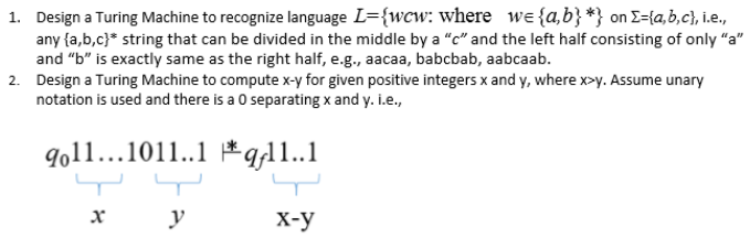 1. Design a Turing Machine to recognize language | Chegg.com