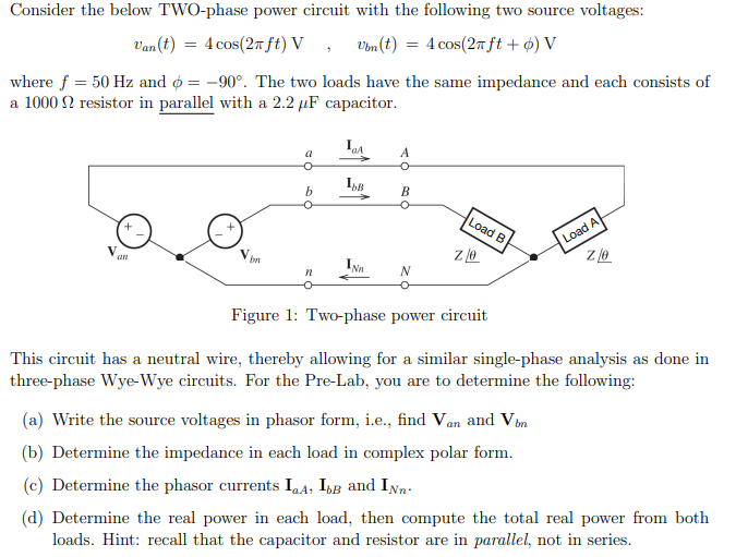 Solved Consider the below TWO-phase power circuit with the | Chegg.com