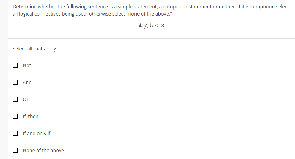 Solved Determine whether the following sentence is a simple | Chegg.com