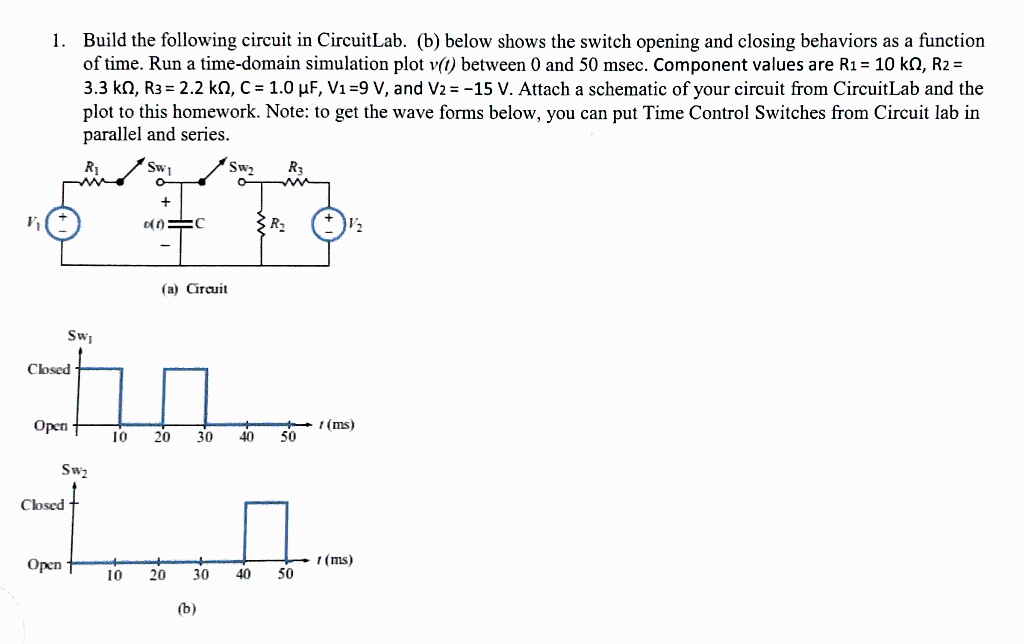 Solved Can you show the CircuitLab simulation with the | Chegg.com