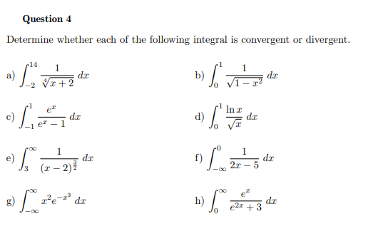 Solved Determine whether each of the following integral is | Chegg.com