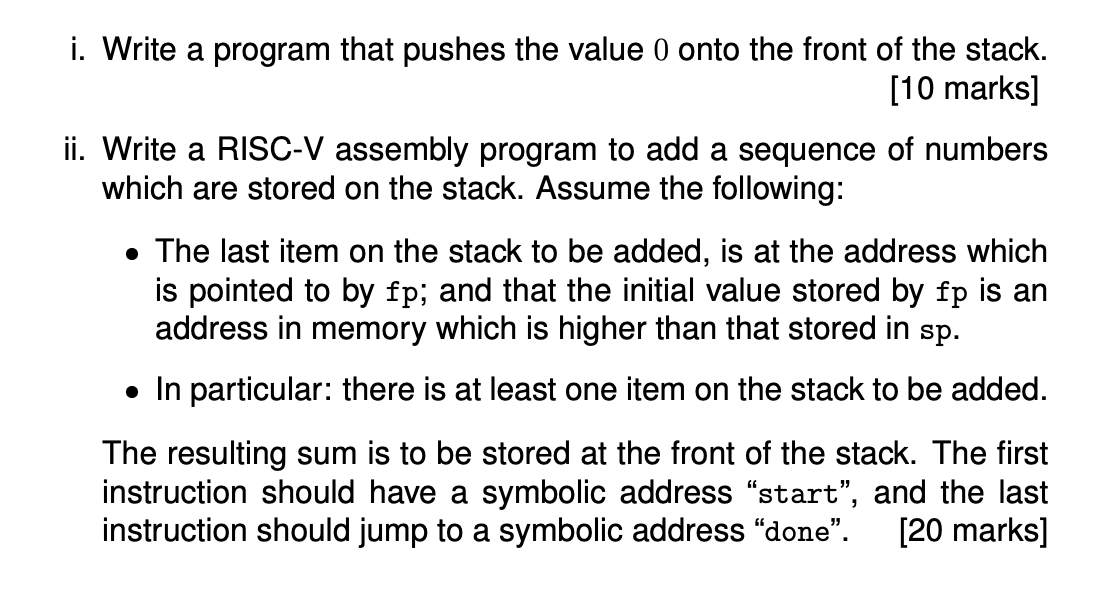 (c) In this question, you will write (short) RISC-V | Chegg.com