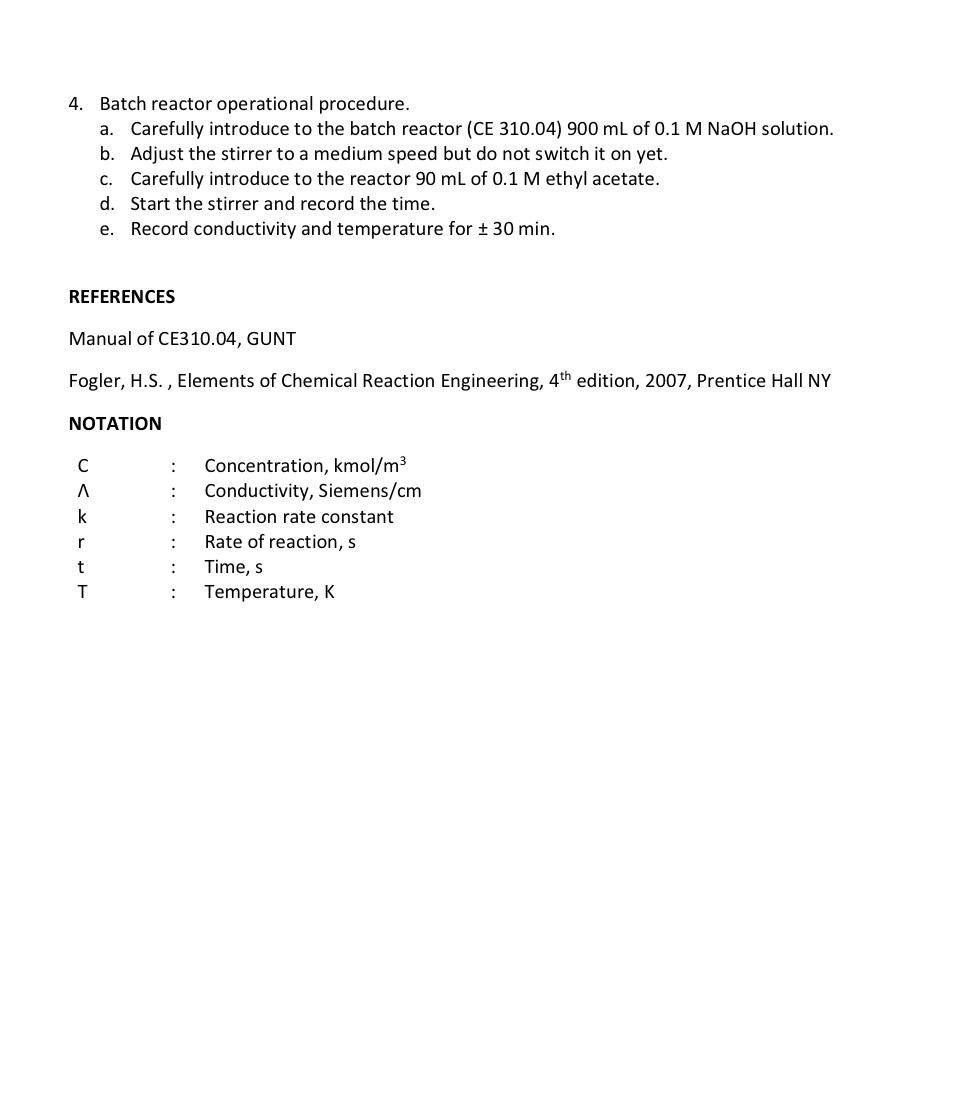 ADIABATIC OPERATION OF BATCH REACTOR OBJECTIVE: 3. To | Chegg.com