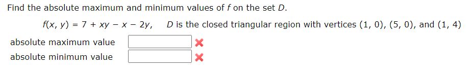 Solved Find the absolute maximum and minimum values of f on | Chegg.com