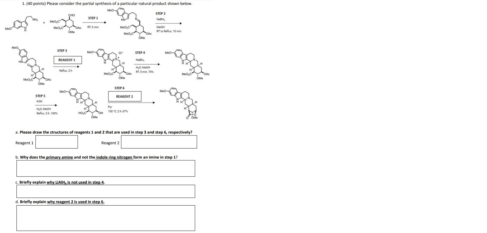 Solved 1. (40 points) Please consider the partial synthesis | Chegg.com