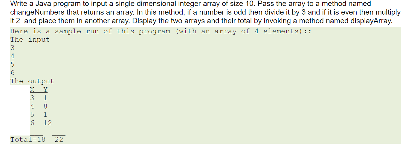 Solved Write a (JAVA program language) to do the following | Chegg.com