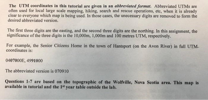 Solved The UTM coordinates in this tutorial are given in an | Chegg.com