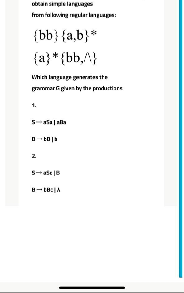 Solved obtain simple languages from following regular | Chegg.com