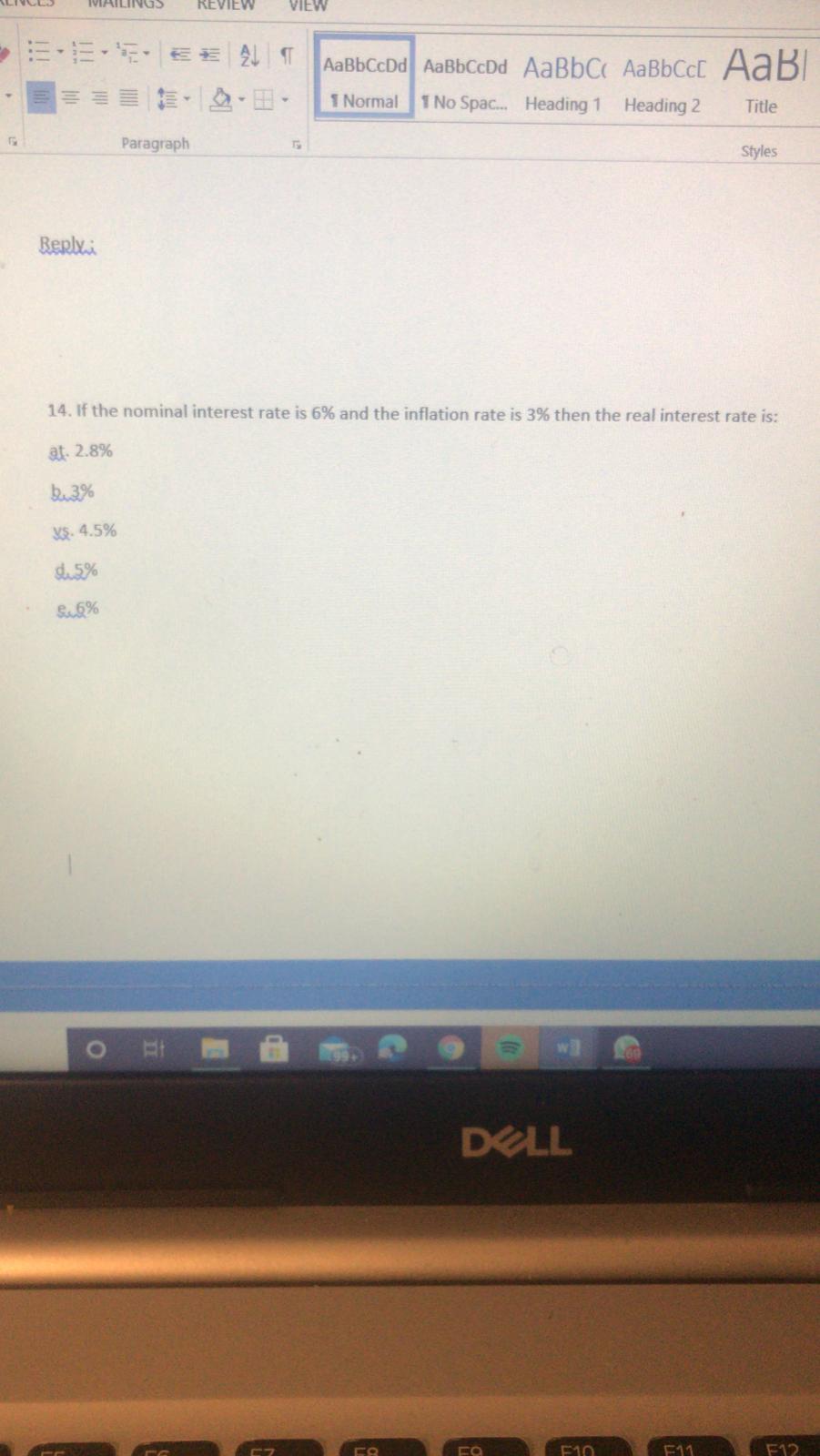 Solved REVIEW VIEW EEEEE ALT AaBb6cdd AaBbccdd AaBbcc Aabbcc | Chegg.com