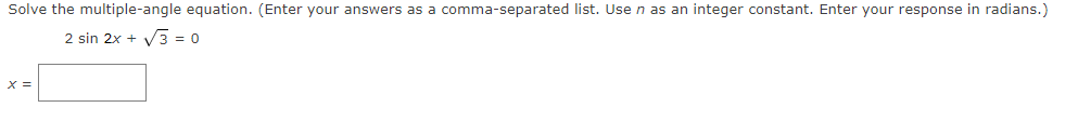 Solved Solve the multiple-angle equation. (Enter your | Chegg.com