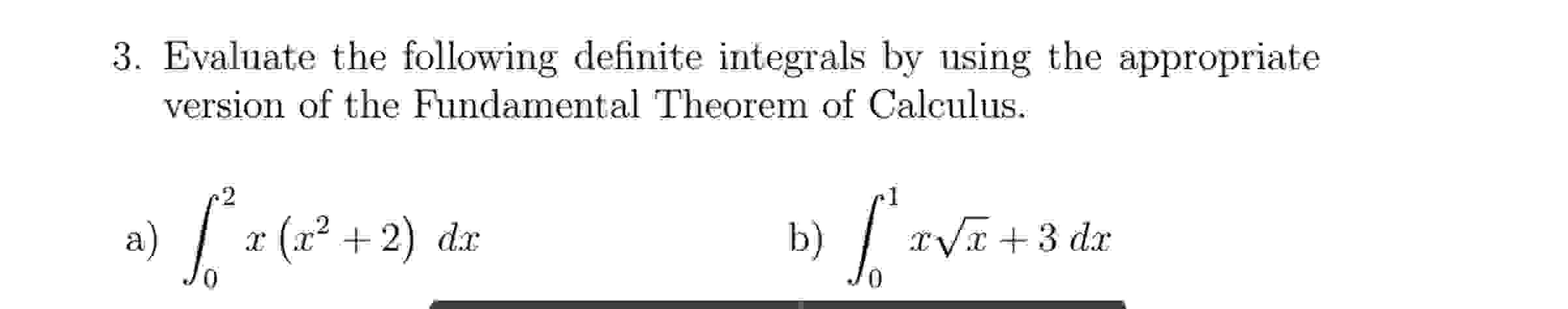 Solved Evaluate the following definite integrals by using | Chegg.com