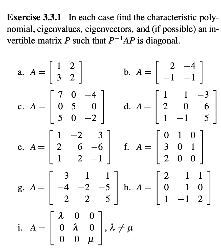 Solved Exercise 3.3.1 In each case find the characteristic | Chegg.com