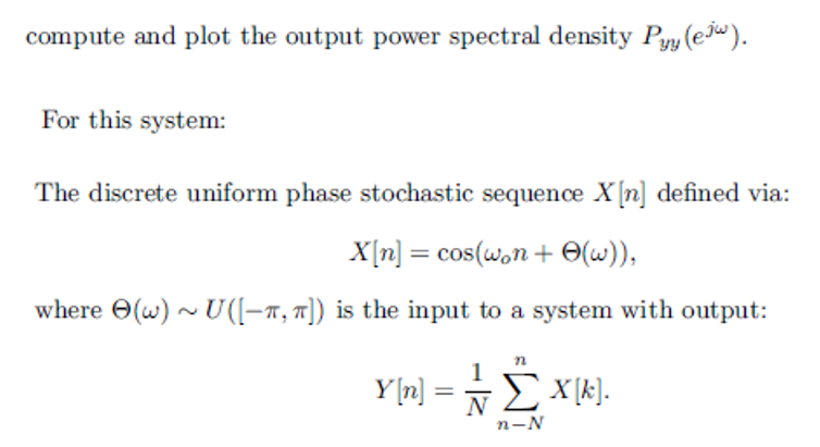 Solved compute and plot the output power spectral density | Chegg.com
