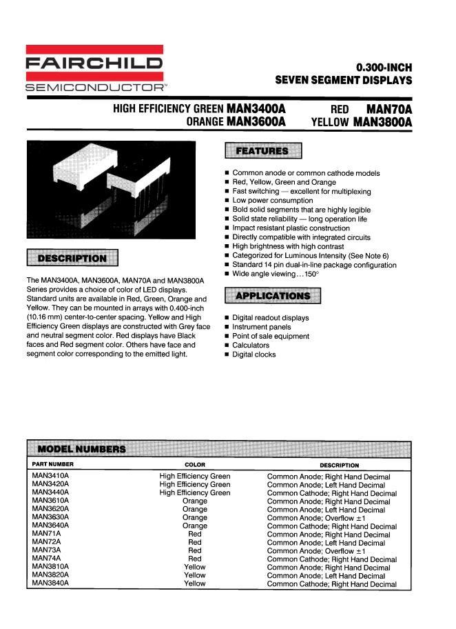 7 Segment Display Datasheet