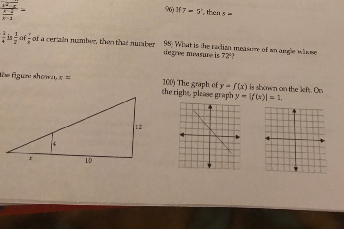 Solved If 7 = 5^s, then s = What is the radian measure of | Chegg.com
