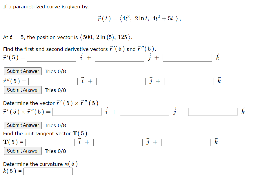 Solved If a parametrized curve is given | Chegg.com