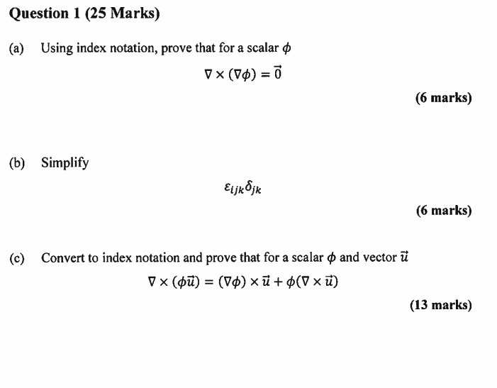 Solved Question 1 25 ﻿marksa ﻿using Index Notation 0693