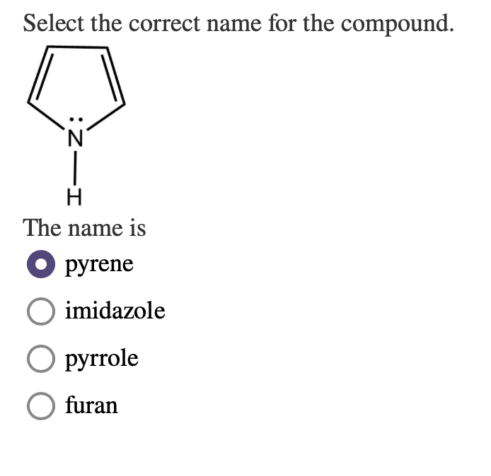 Solved Select the correct name for the compound. i H The | Chegg.com