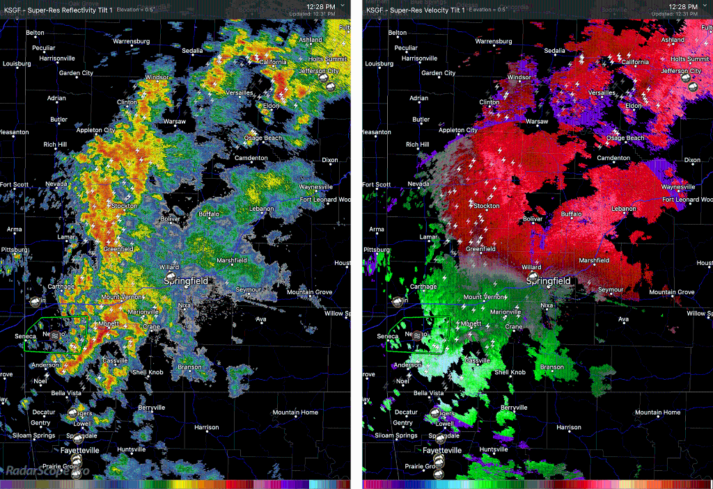 Solved Oak Grove KSGF - Super-Res Reflectivity Tilt 1 | Chegg.com