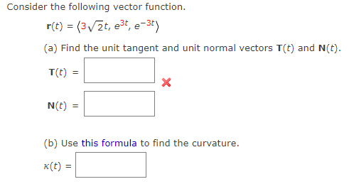 Solved Consider the following vector function. r(t) = | Chegg.com