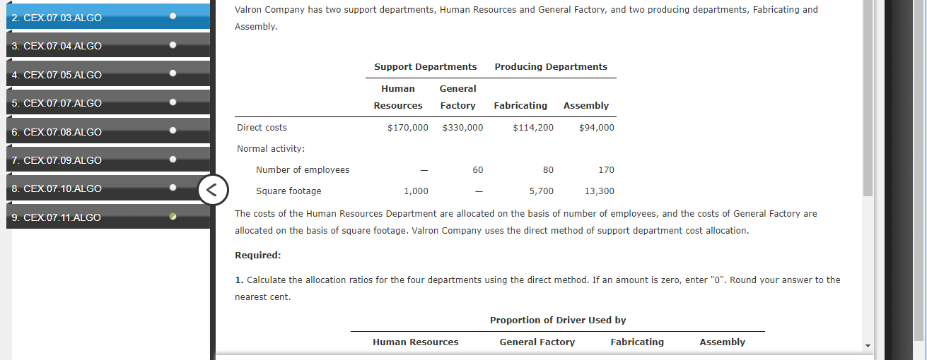 Solved Valron Company has two support departments, Human | Chegg.com