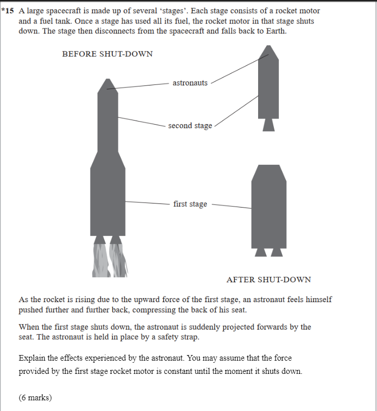 Solved 15 A large spacecraft is made up of several 'stages'. | Chegg.com