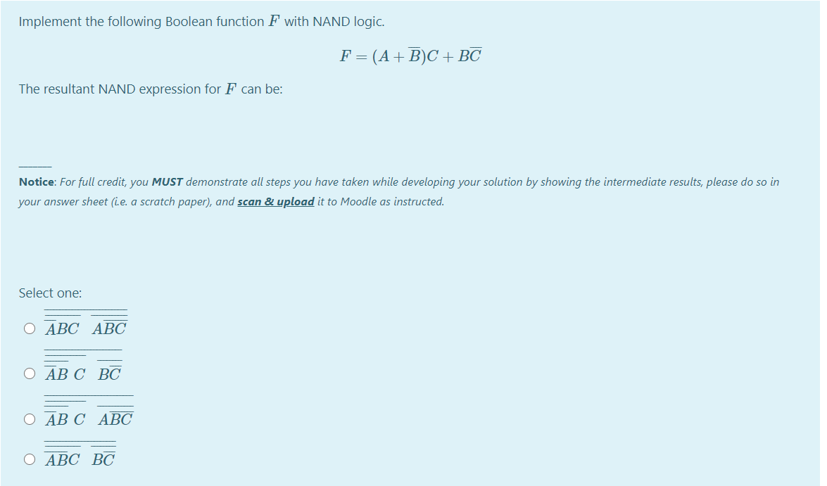 Solved Implement The Following Boolean Function F With Nand 4366